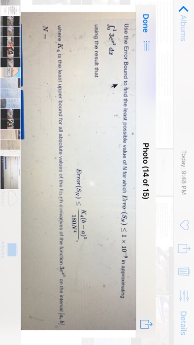 Solved Use the Error Bound to find the least possible value | Chegg.com