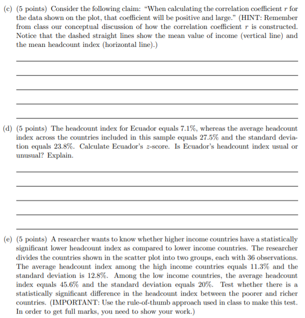 Solved 5. Consider the following scatter plot showing the | Chegg.com