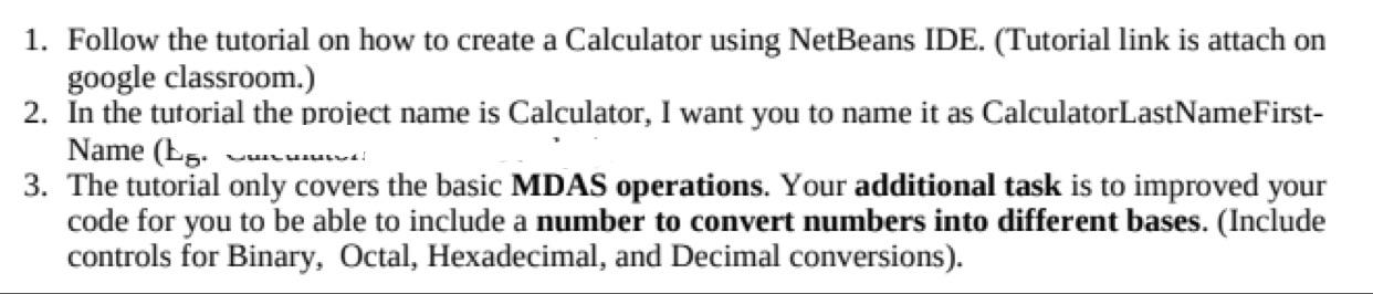 Solved create a calculator using netbeans with a number base | Chegg.com