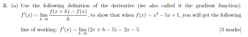 Solved (a) Use the following definition of the derivative | Chegg.com