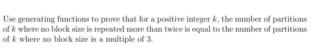 Solved Use generating functions to prove that for a positive | Chegg.com