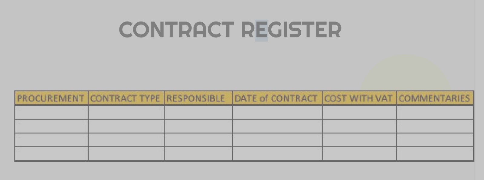 Solved Using this template, kindly provide a procurement | Chegg.com