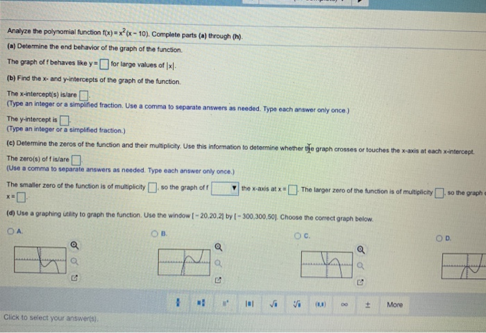 Solved Analyze the polynomial function fx) xx-10). Complete | Chegg.com