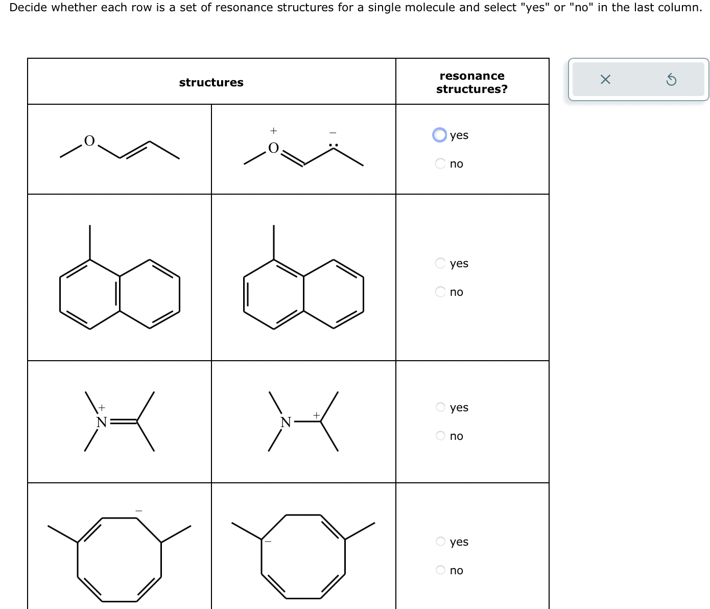 Solved Decide Whether Each Row Is A Set Of Resonance