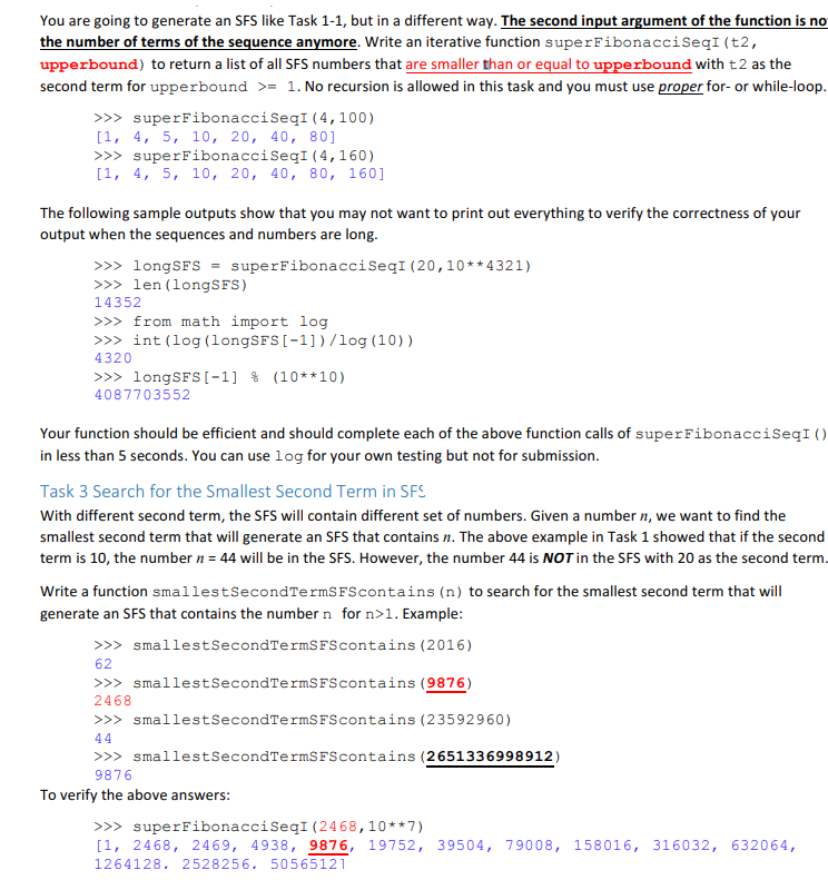 Solved A super-Fibonacci sequence (SFS) is a list of | Chegg.com