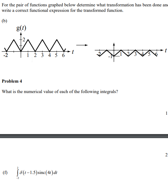 Solved For the pair of functions graphed below determine | Chegg.com