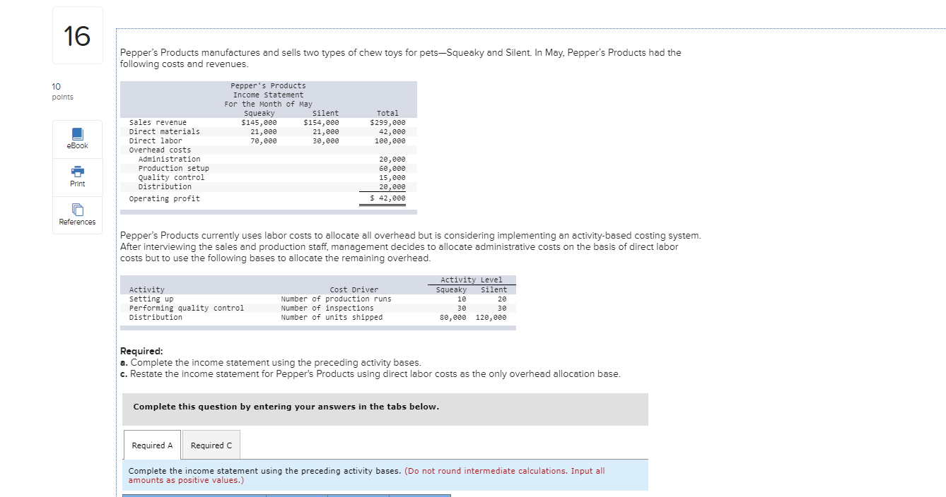 Solved Helpful to see in excel laid out Pepper’s Products | Chegg.com