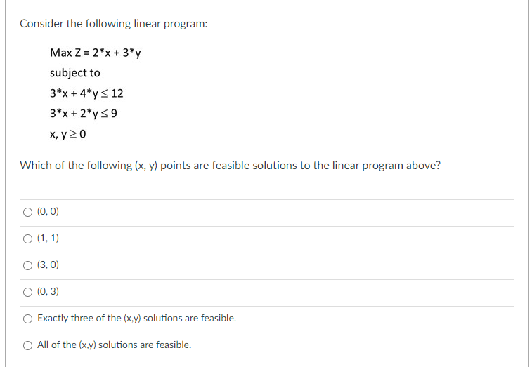 Solved Consider the following linear program: Max Z = 2*x + | Chegg.com