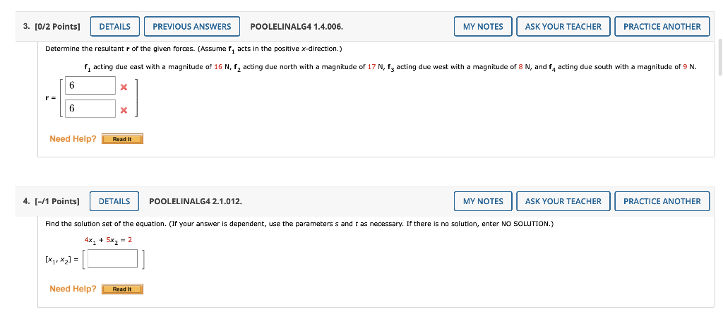 Solved 3. [0/2 Points] DETAILS PREVIOUS ANSWERS POOLELINALG4 | Chegg.com