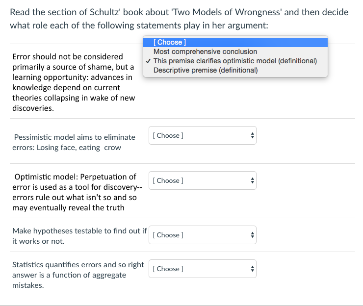 Solved Read the section of Schultz' book about 'Two Models | Chegg.com