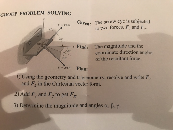 Solved GROUP PROBLEM SOLVING The screw eye is subjected to | Chegg.com