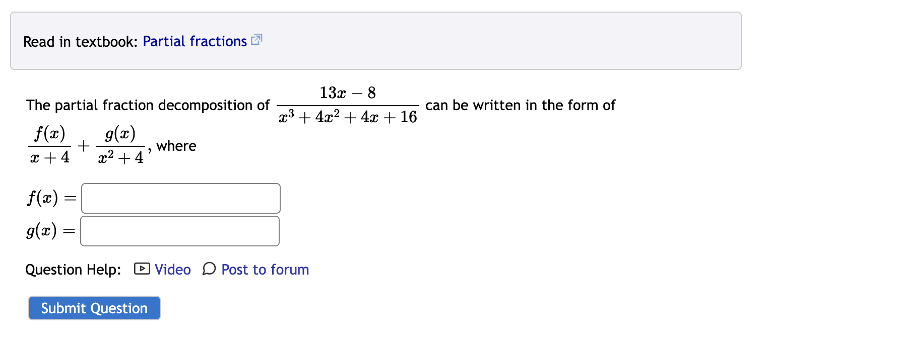 Solved Read in textbook: Partial fractions The partial | Chegg.com