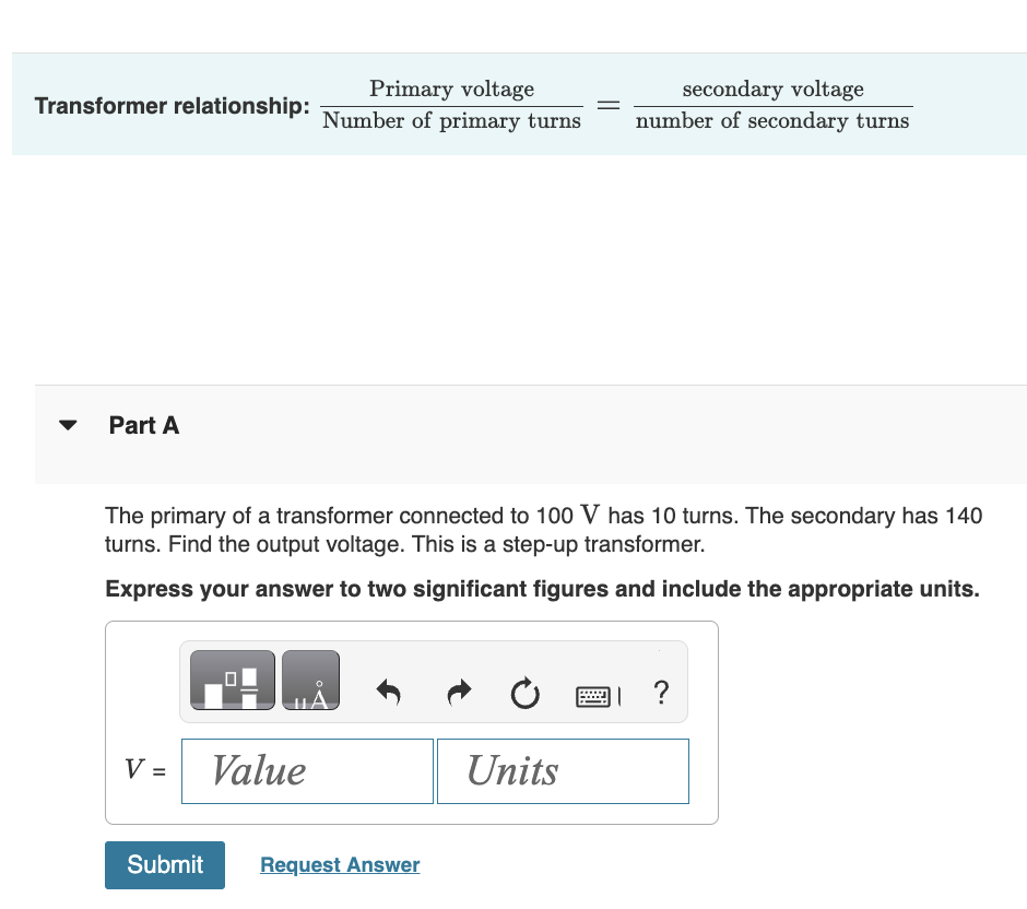 Solved Transformer relationship: Number of primary turns | Chegg.com