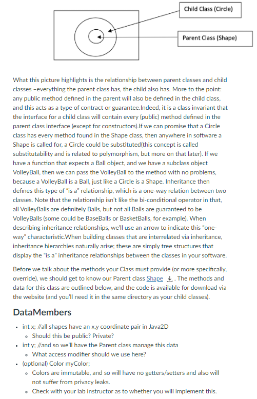 Solved Lab5 part II: Inheritance and the Shape Hierarchy* | Chegg.com