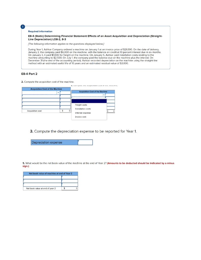 Solved Required information E8-4 (Static) Determining | Chegg.com