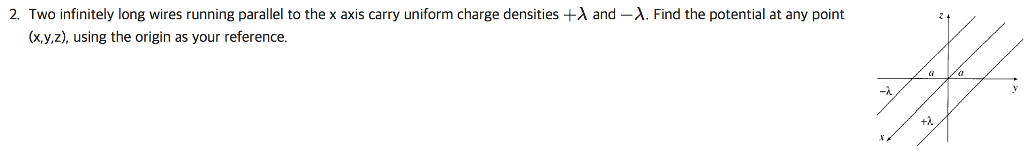 Solved 2. Two infinitely long wires running parallel to the | Chegg.com