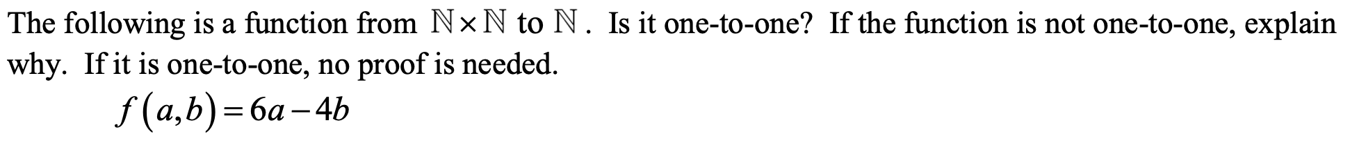 Solved The following is a function from NxZ to Z. Is it | Chegg.com