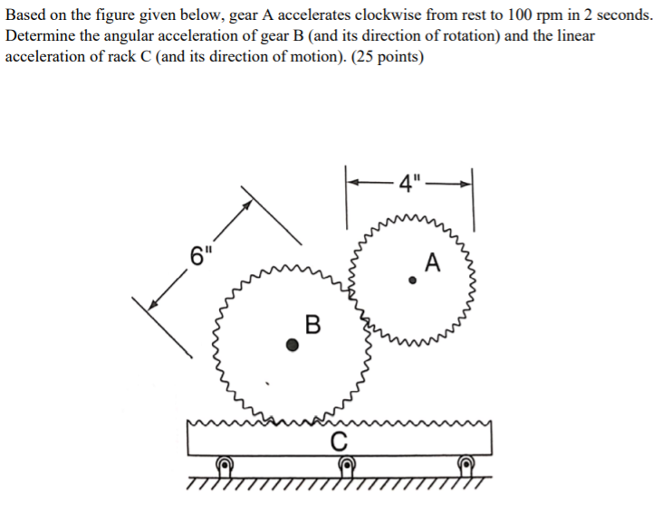 Solved Based on the figure given below, gear A accelerates | Chegg.com
