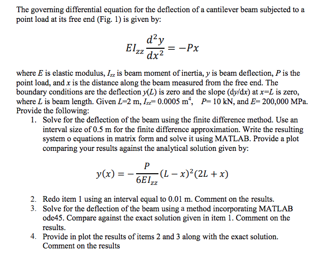 Solved The governing differential equation for the | Chegg.com