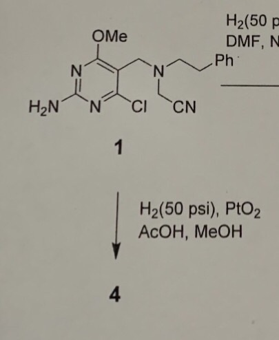 Solved H2(50 p DMF, N OMe H2(50 psi), PtO2 AcOH, MeOH 4 | Chegg.com
