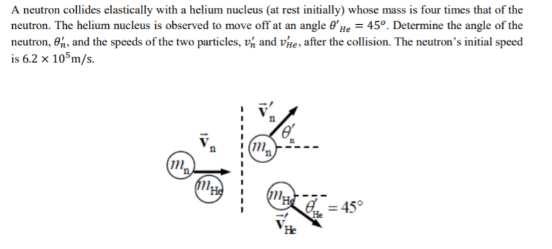 Solved A neutron collides elastically with a helium nucleus | Chegg.com
