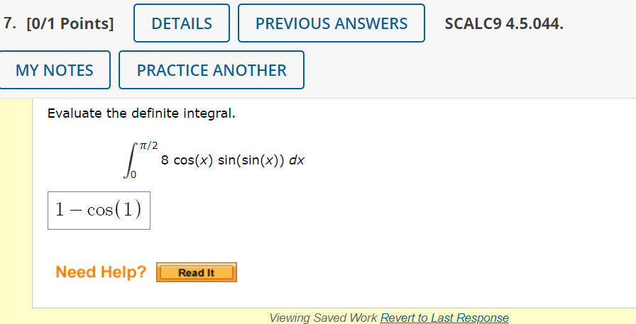 Solved 7. [0/1 Points] DETAILS PREVIOUS ANSWERS SCALC9 | Chegg.com