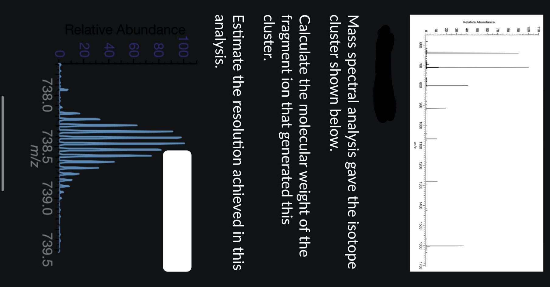 Solved Mass spectral analysis gave the isotope cluster shown | Chegg.com