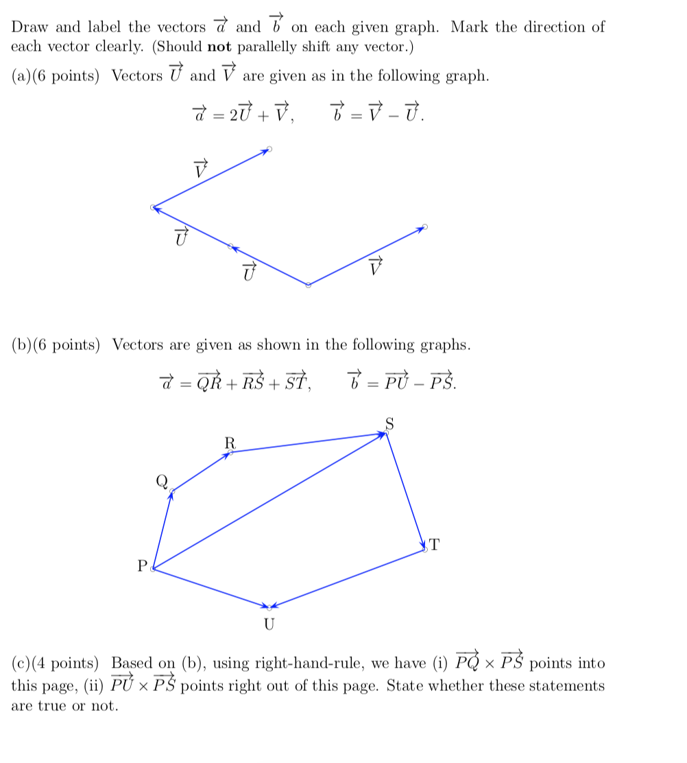 Solved Draw and label the vectors à and 7 on each given | Chegg.com