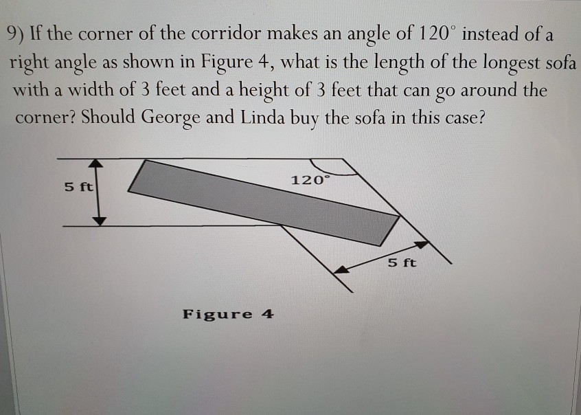 9) If the corner of the corridor makes an angle of | Chegg.com