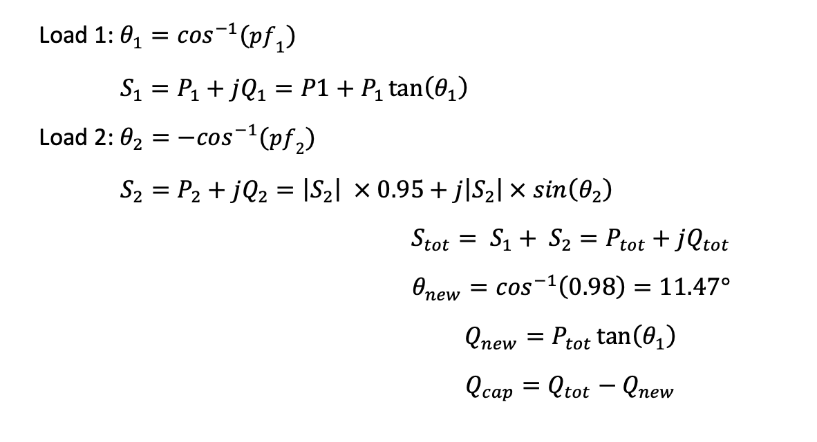 Solved Two loads are connected in parallel ącross a | Chegg.com