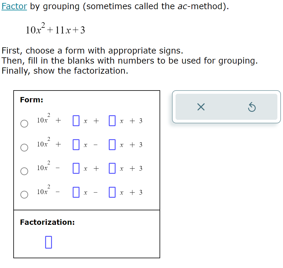 Solved Factor by grouping (sometimes called the ac-method). | Chegg.com