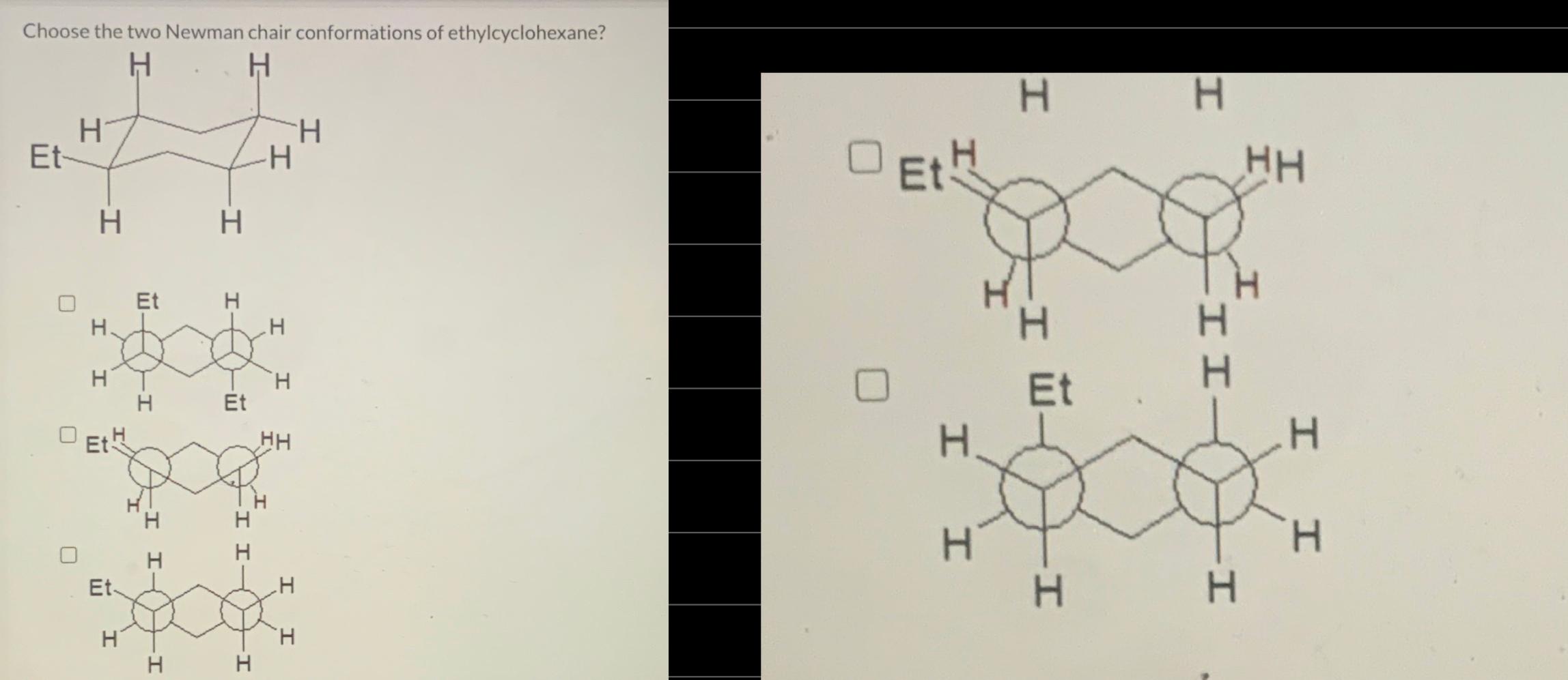Solved Choose the two Newman chair conformations of | Chegg.com
