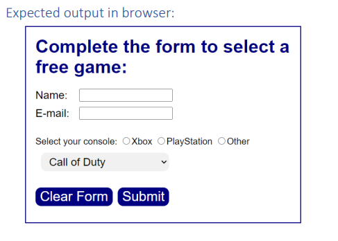 Solved Part 1 - u7gamesForm_yourlastname.html (40 points) 1. | Chegg.com