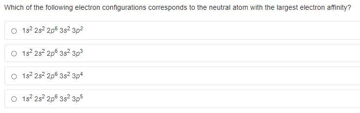 Solved Which of the following electron configurations | Chegg.com