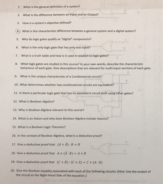 Solved 1. What is the general definition of a system? 2. | Chegg.com