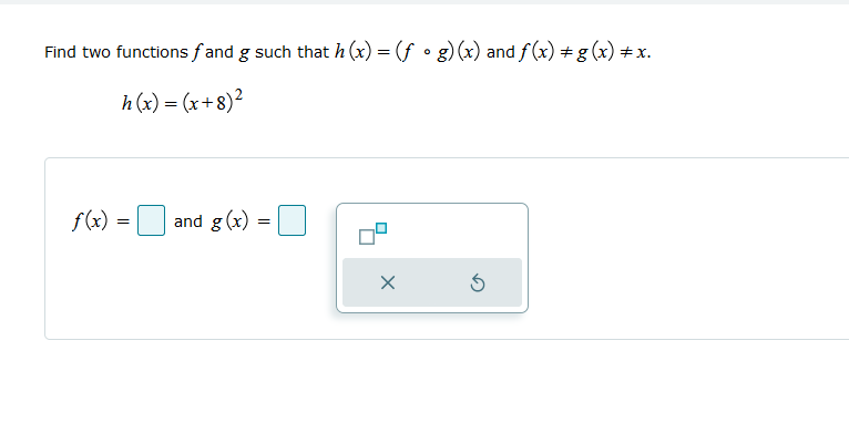 Solved Find two functions fand g such that h (x) = (f ° | Chegg.com