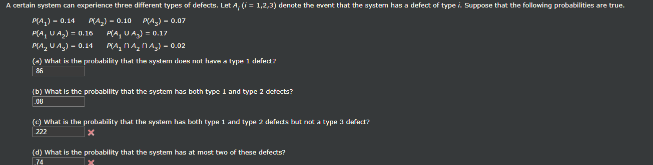 Solved A certain system can experience three different types | Chegg.com
