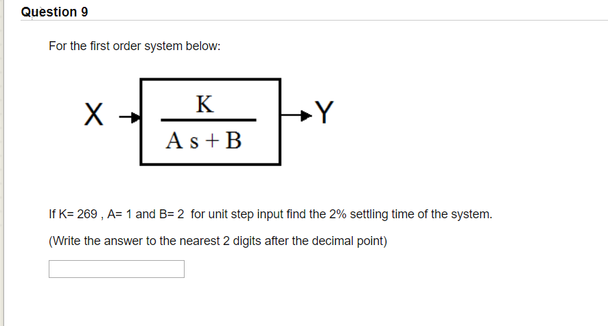 Solved Question 2 For the second order under-damped system | Chegg.com