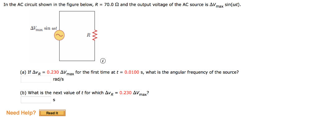 Solved In the AC circuit shown in the figure below, R = 70.0 | Chegg.com