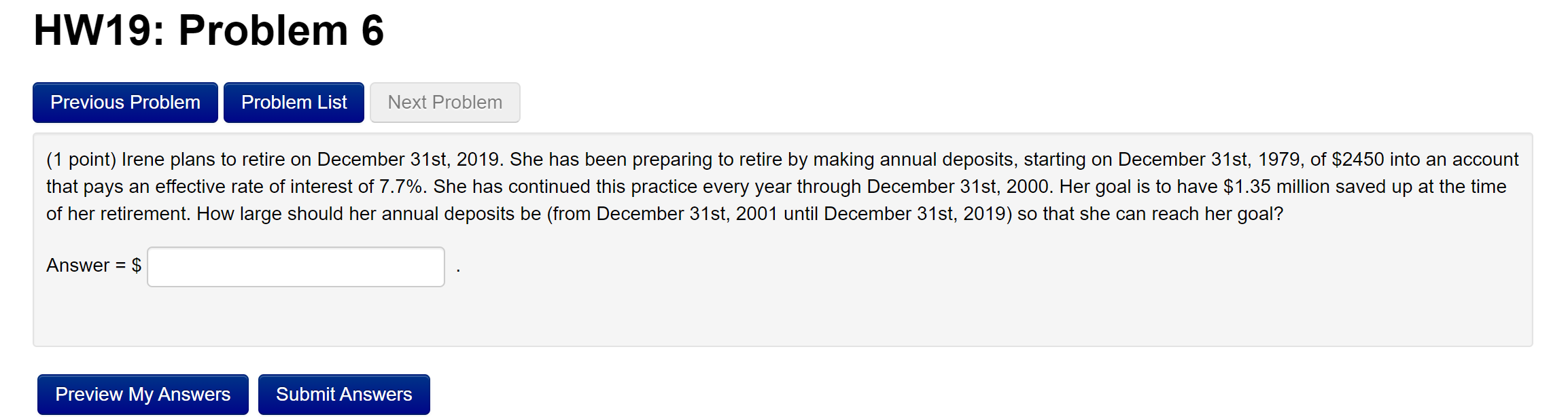 Solved HW19: Problem 6 Previous Problem Problem List Next | Chegg.com