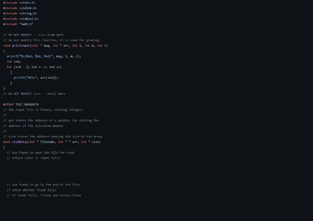 Solved Program in C. Provide detailed coding for the | Chegg.com