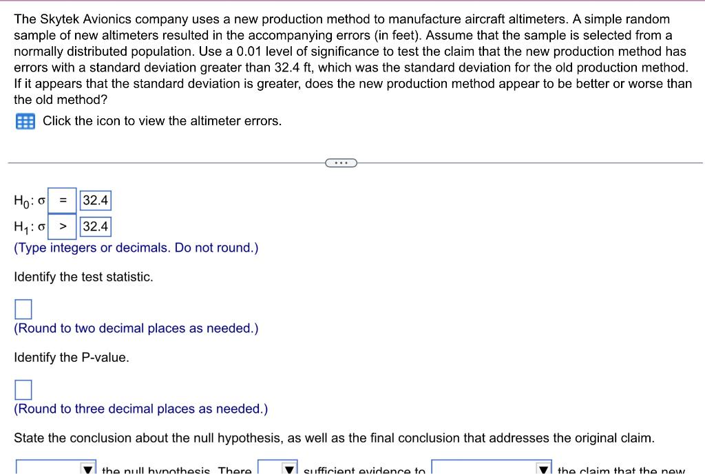 Solved The Skytek Avionics company uses a new production | Chegg.com Solved The Skytek Avionics company uses a new production | Chegg.com