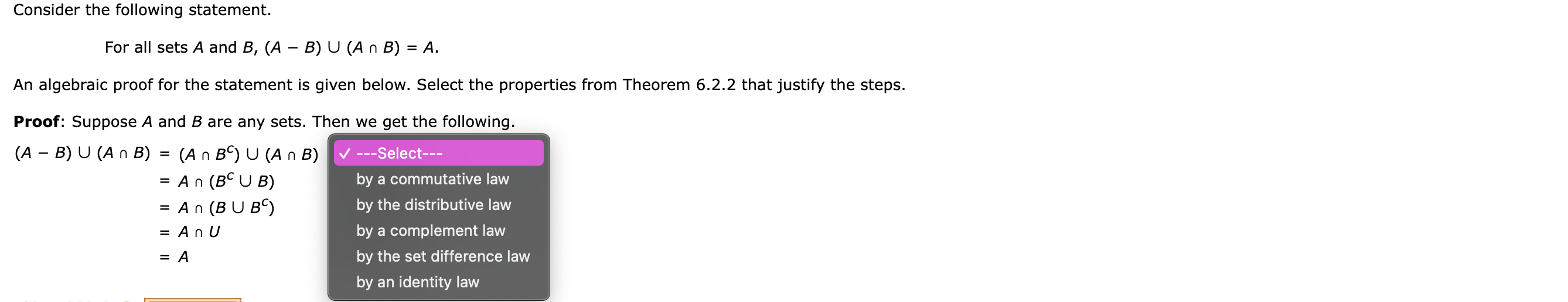 Solved Consider the following statement. For all sets A and | Chegg.com