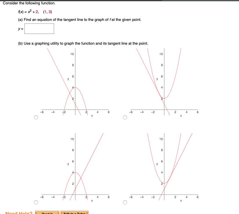 Solved (a) Find an equation of the tangent line to the graph | Chegg.com