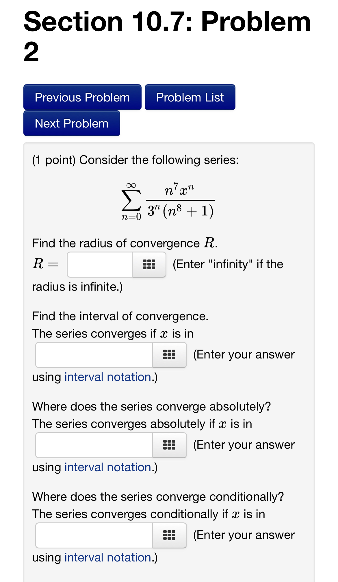 Solved Section 10.7: Problem 2 (1 point) Consider the | Chegg.com