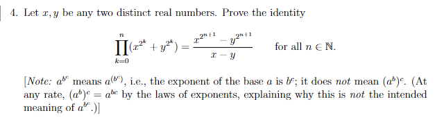 Solved 4. Let x,y be any two distinct real numbers. Prove | Chegg.com
