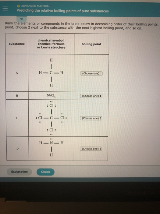 Solved ADVANCED MATERIAL Predicting the relative boiling | Chegg.com