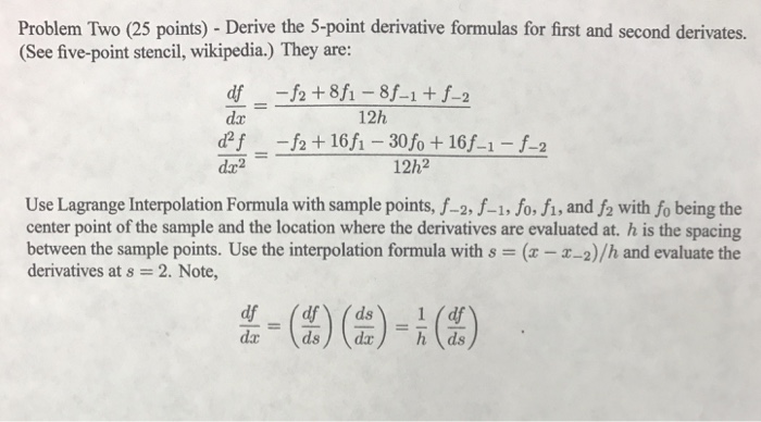 Solved Problem Two (25 points) - Derive the 5-point | Chegg.com