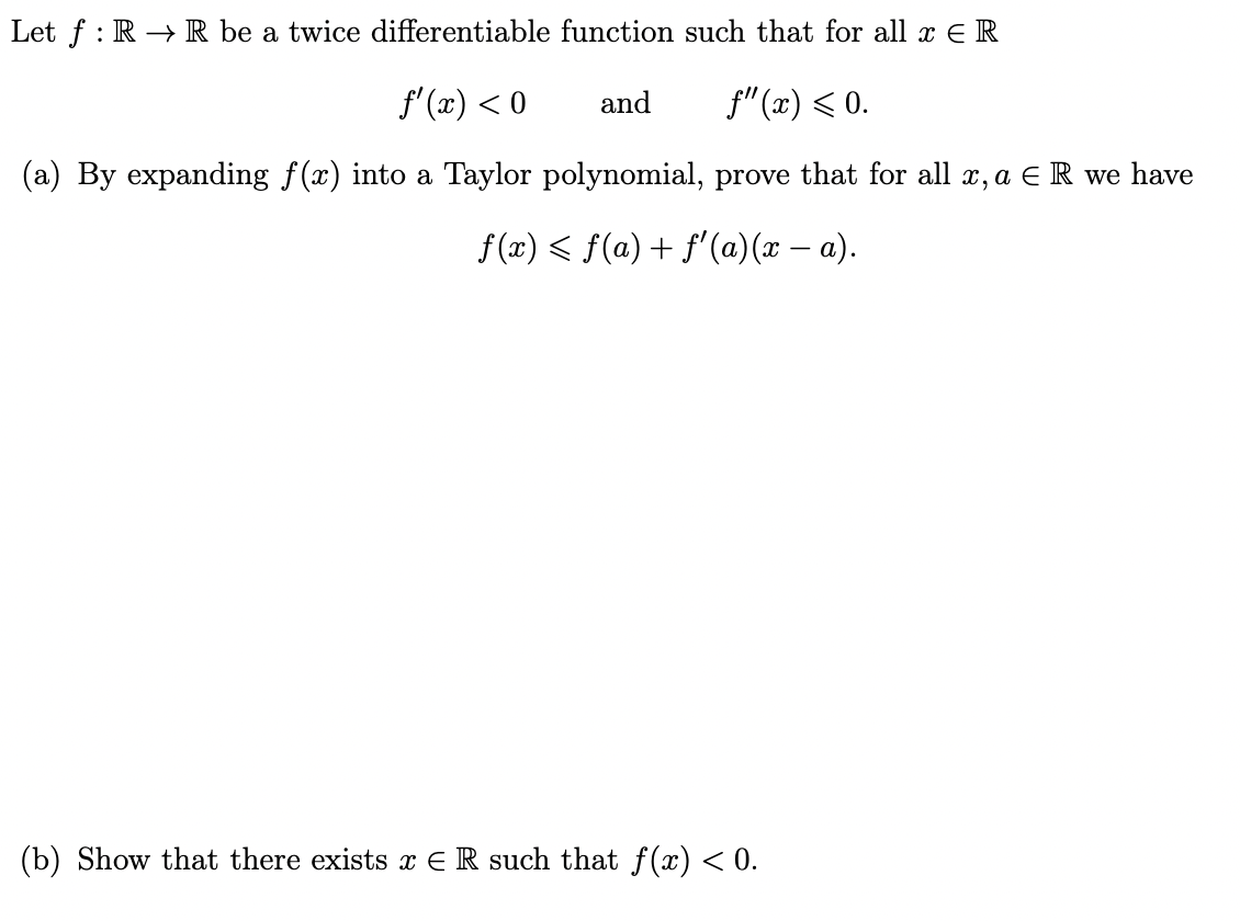 Solved Let F R→r Be A Twice Differentiable Function Such