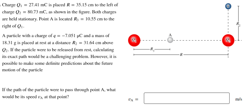 Solved Charge Q1=27.41mC ﻿is placed R=35.15cm ﻿to the left | Chegg.com